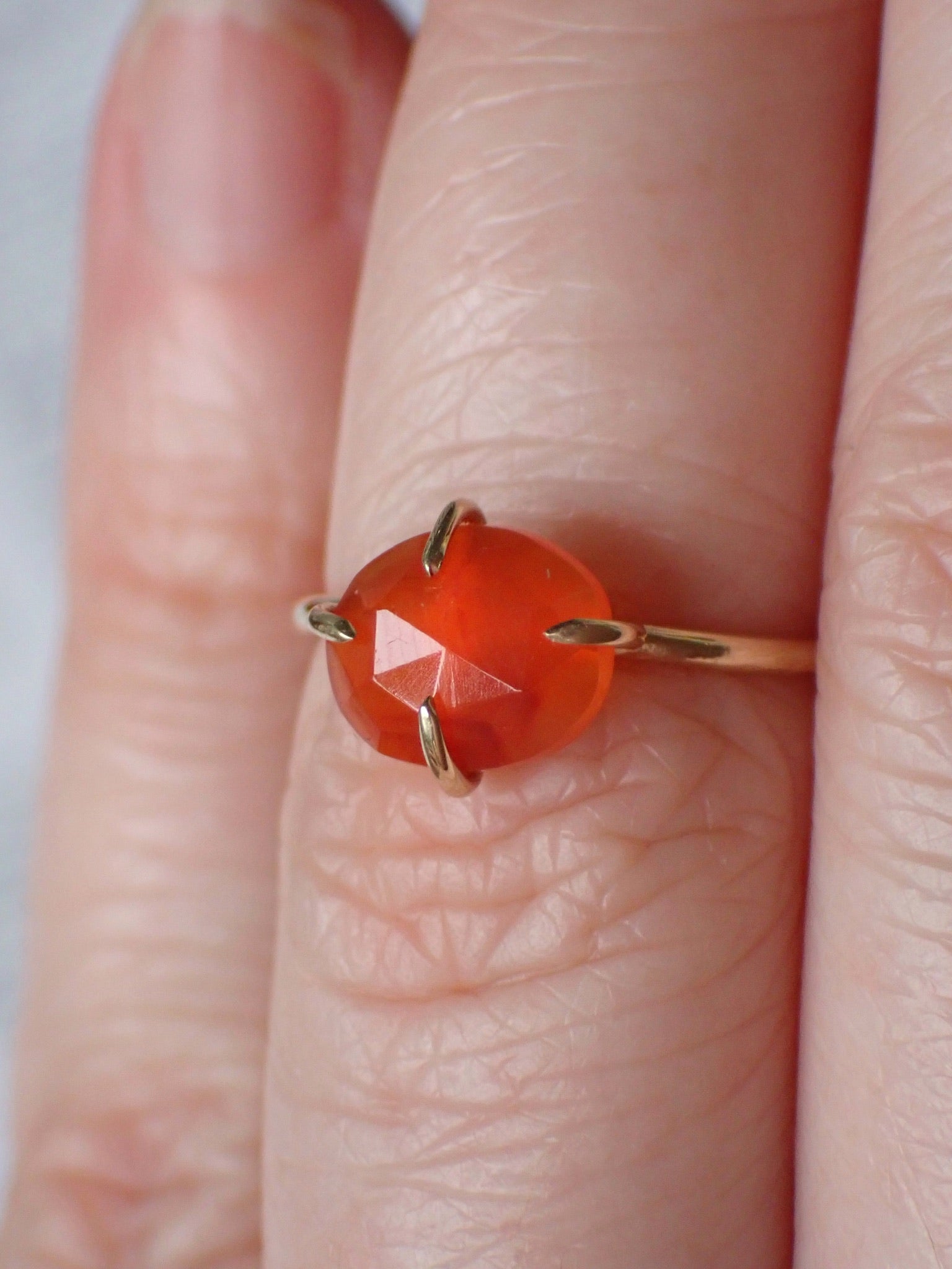 Clementine Band | Carnelian Yellow Gold Ring | Earth + Heart Jewellery ...